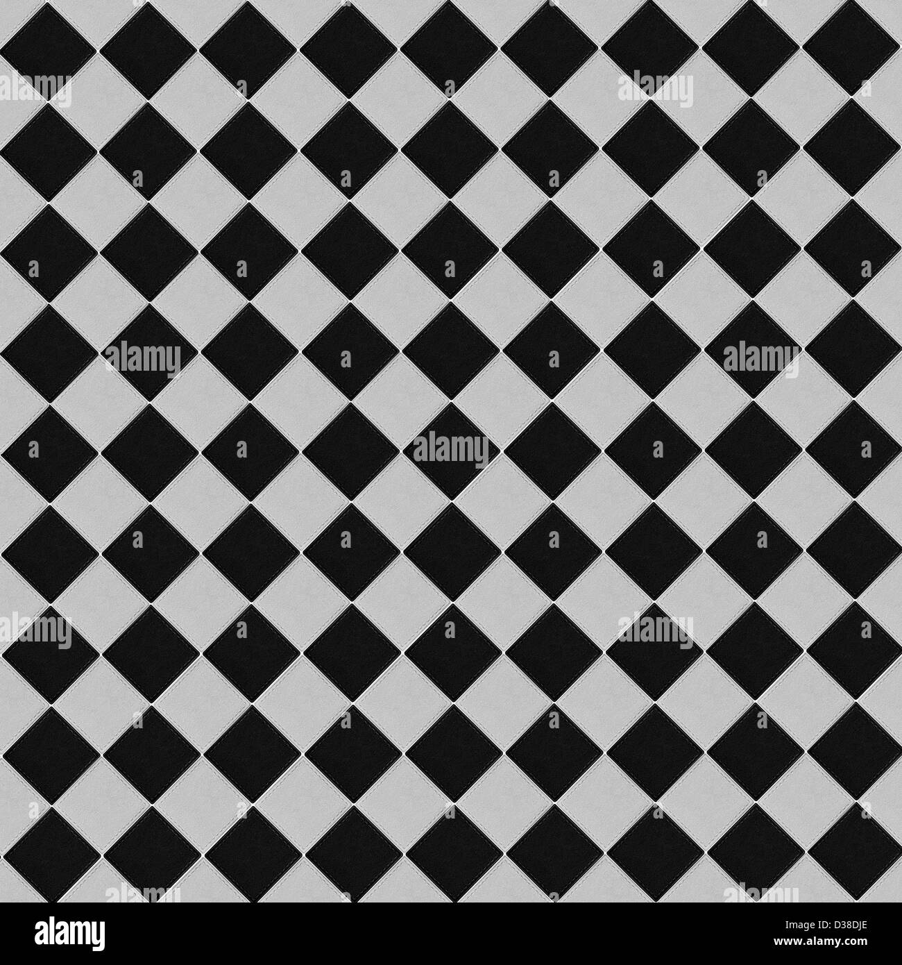 black and white slanting squares pattern background or leather texture ...