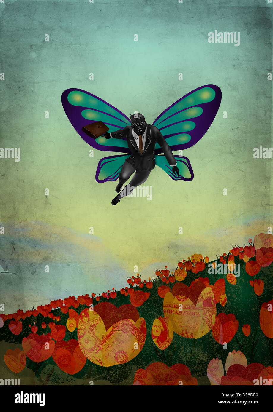 Flying man wings hi-res stock photography and images - Alamy
