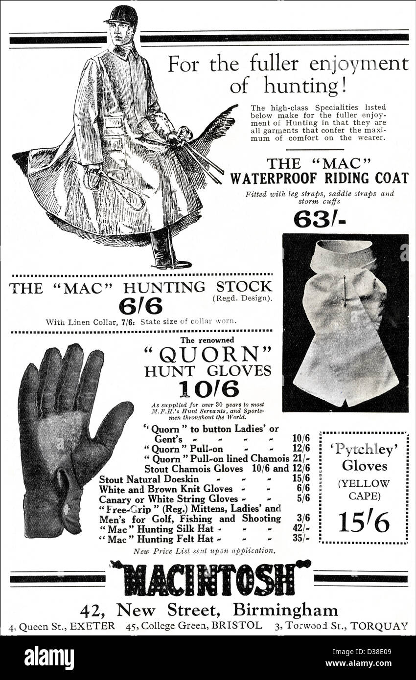 Original 1920s vintage print advertisement from English country ...