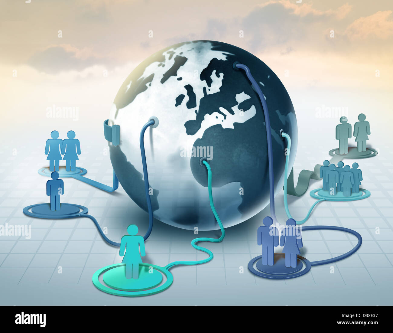 Illustrative image of crowd representing human network Stock Photo - Alamy
