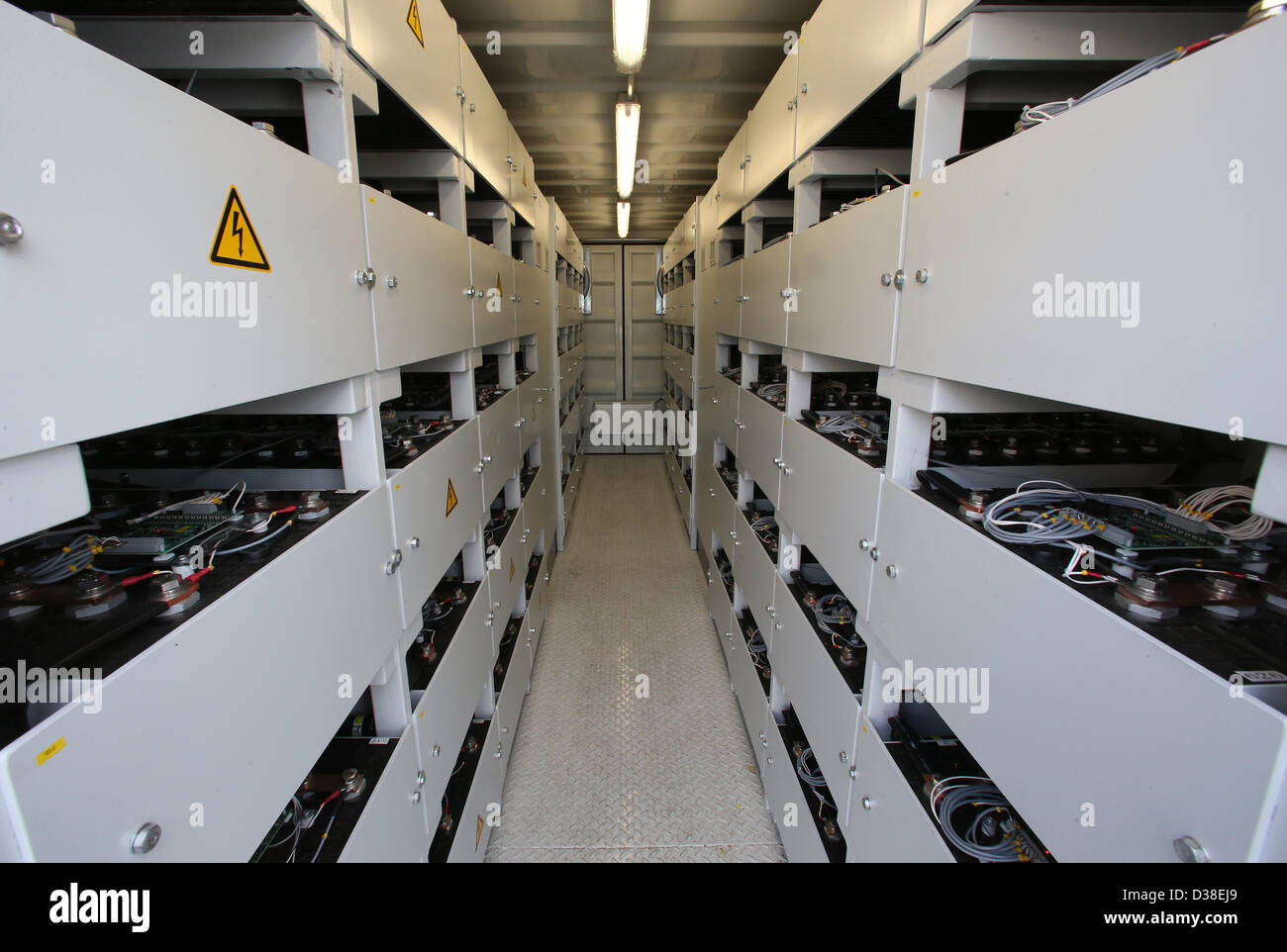Interior view of Berlin's largest storage battery, a two megawatts ...
