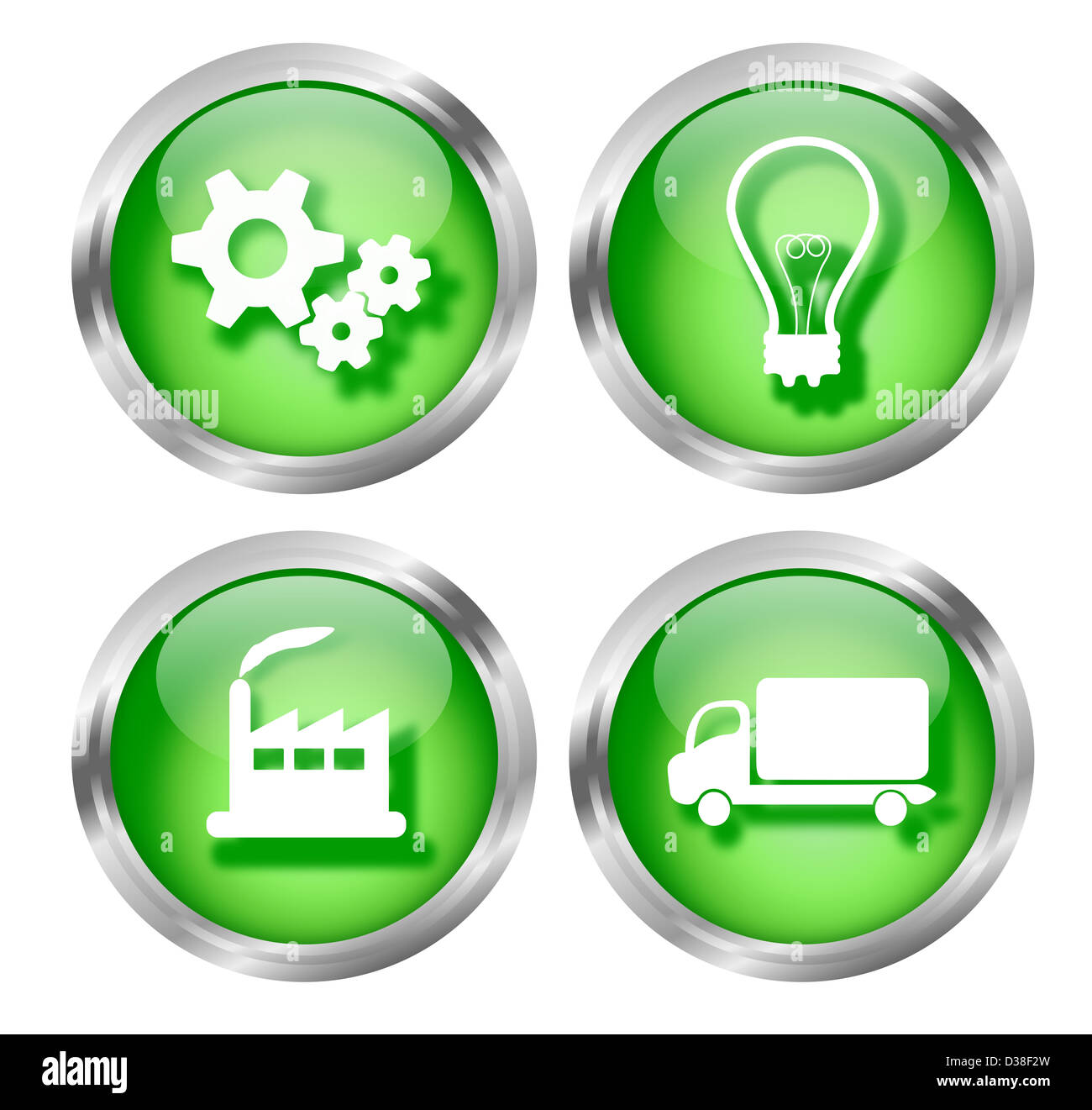 Green Business Icon Buttons Stock Photo - Alamy
