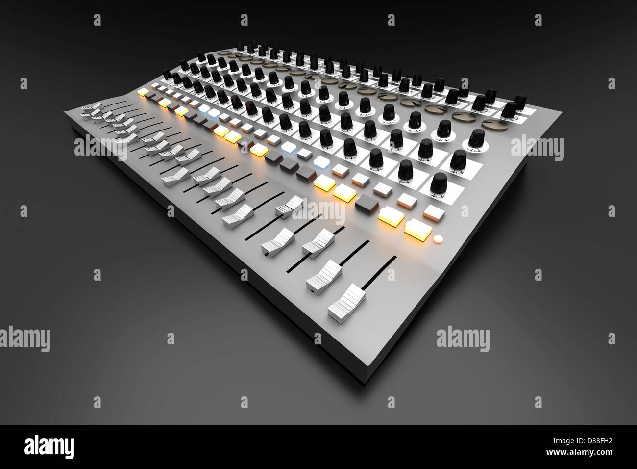 A Mixing board. 3D rendered illustration Stock Photo - Alamy