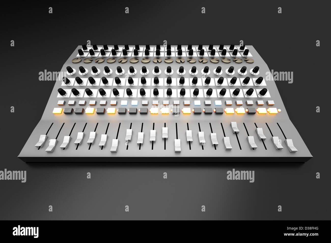 A Mixing board. 3D rendered illustration Stock Photo - Alamy