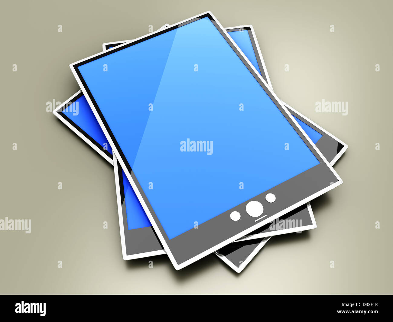 A group of Tablet PCs / Pads. 3D rendered illustration Stock Photo - Alamy