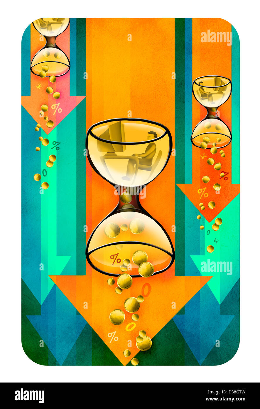 Conceptual image representing loss and downfall in a company Stock ...