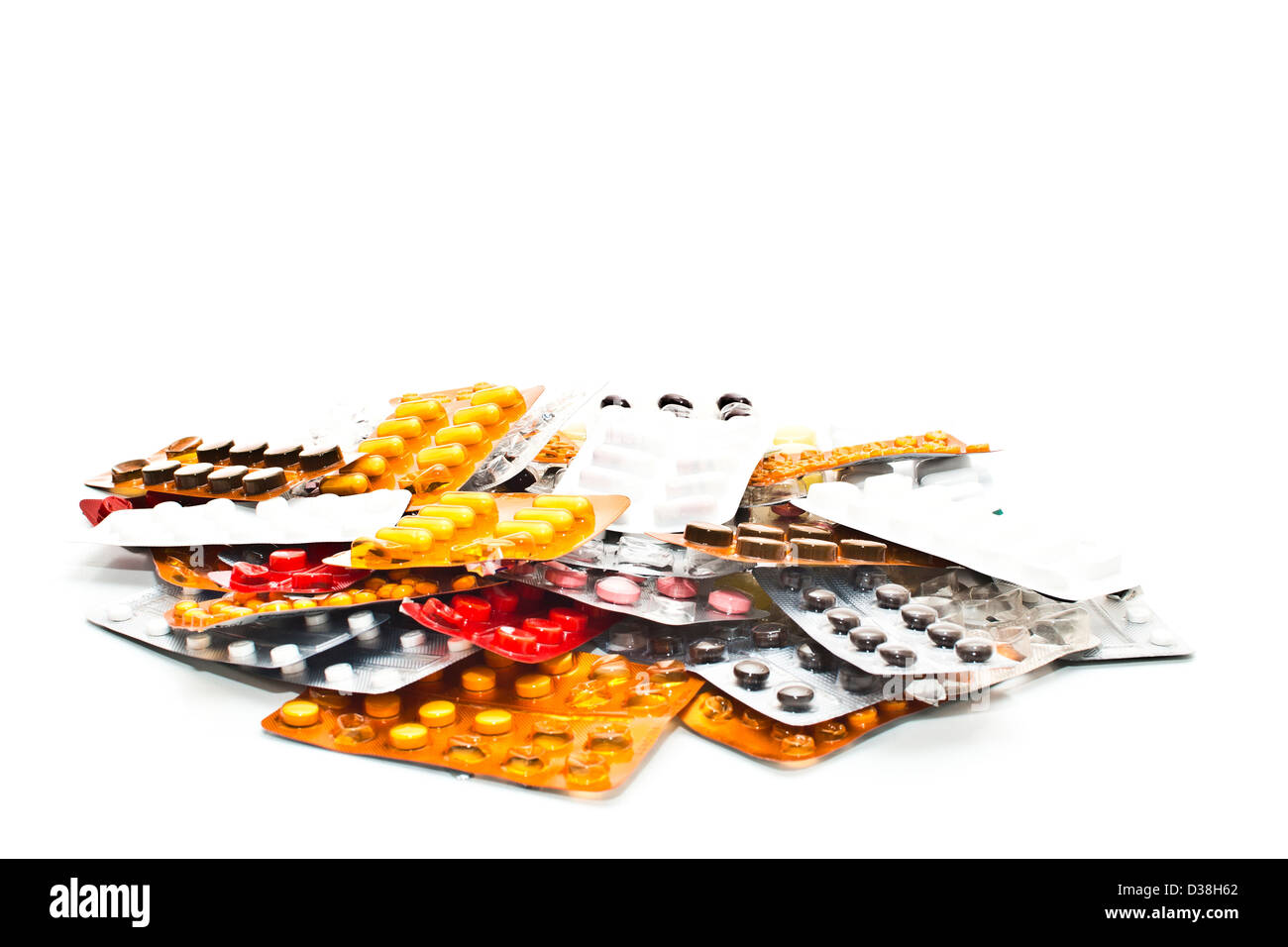 many drugs on the white background Stock Photo - Alamy