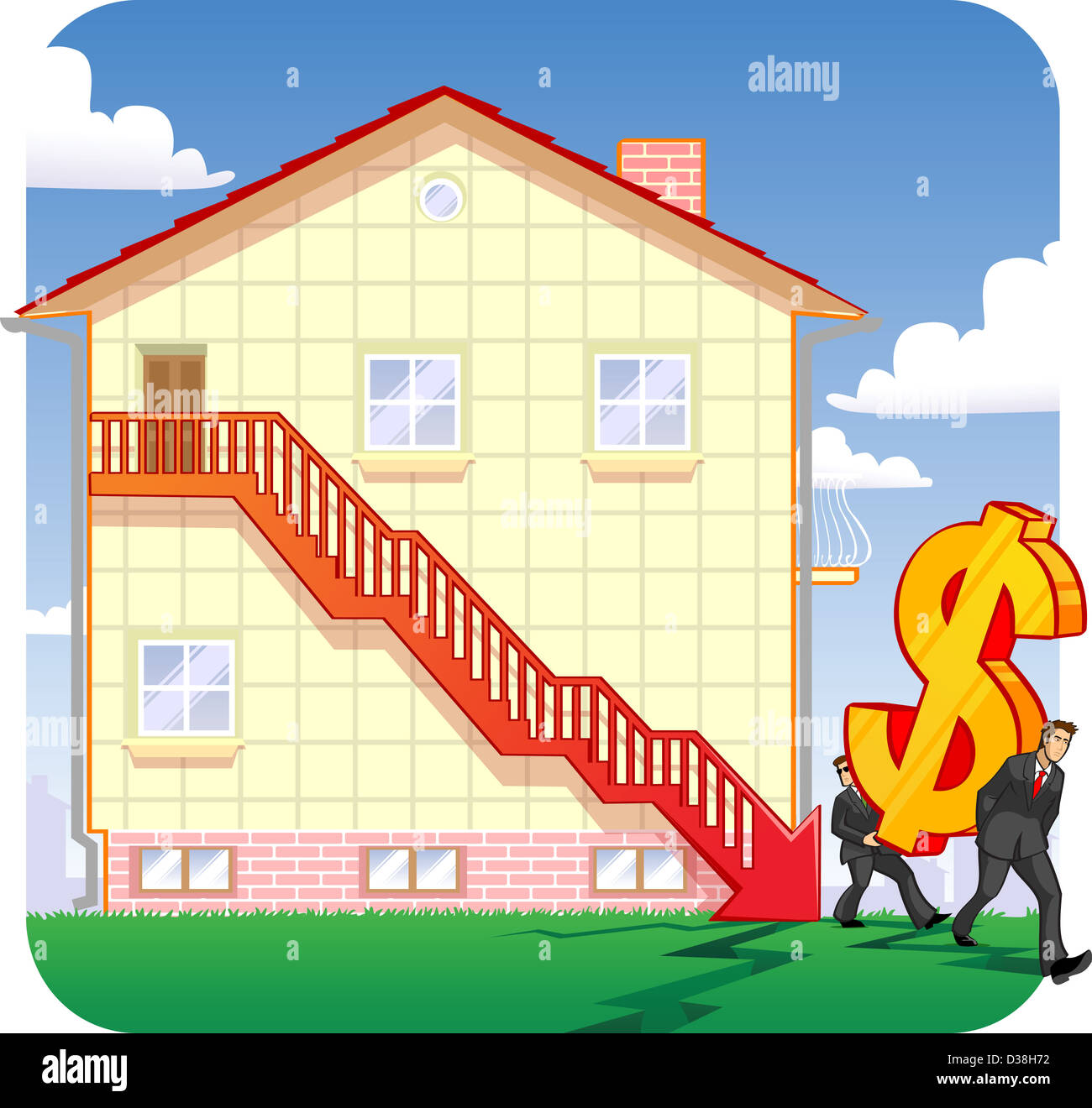 Downfall in real estate prices Stock Photo - Alamy