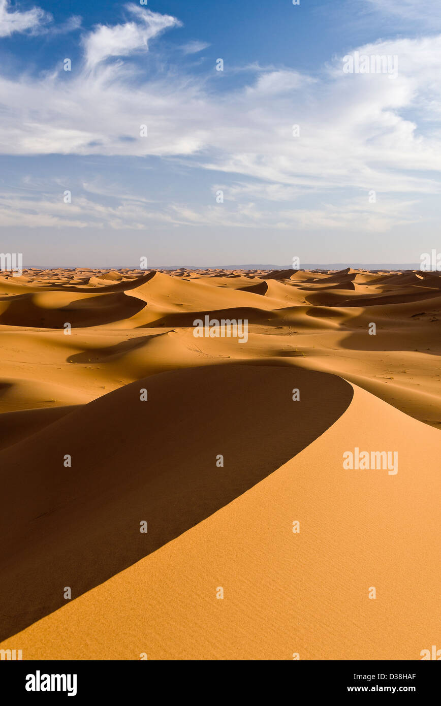 Shadows on sand dunes in desert Stock Photo - Alamy