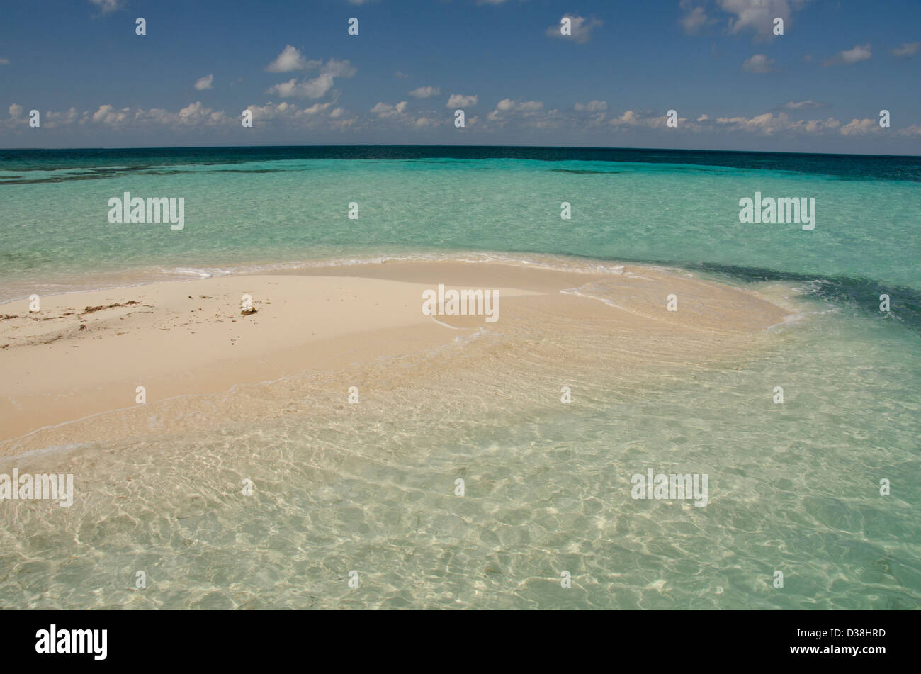 Belize, Caribbean Sea. Goff Caye, a small island off the shore of ...