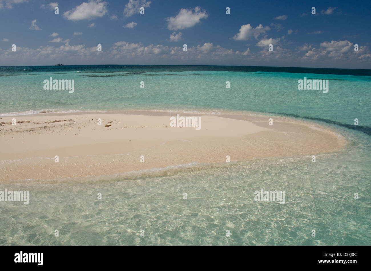 Belize, Caribbean Sea. Goff Caye, a small island off the shore of ...