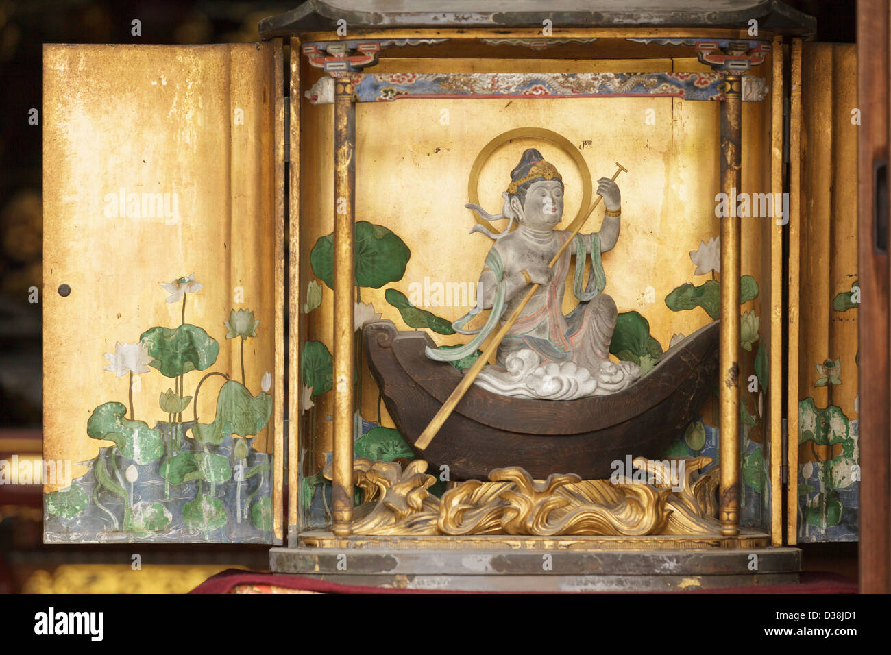 Buddhist open altar in Japanese temple Byodo-in , Uji, Japan Stock ...