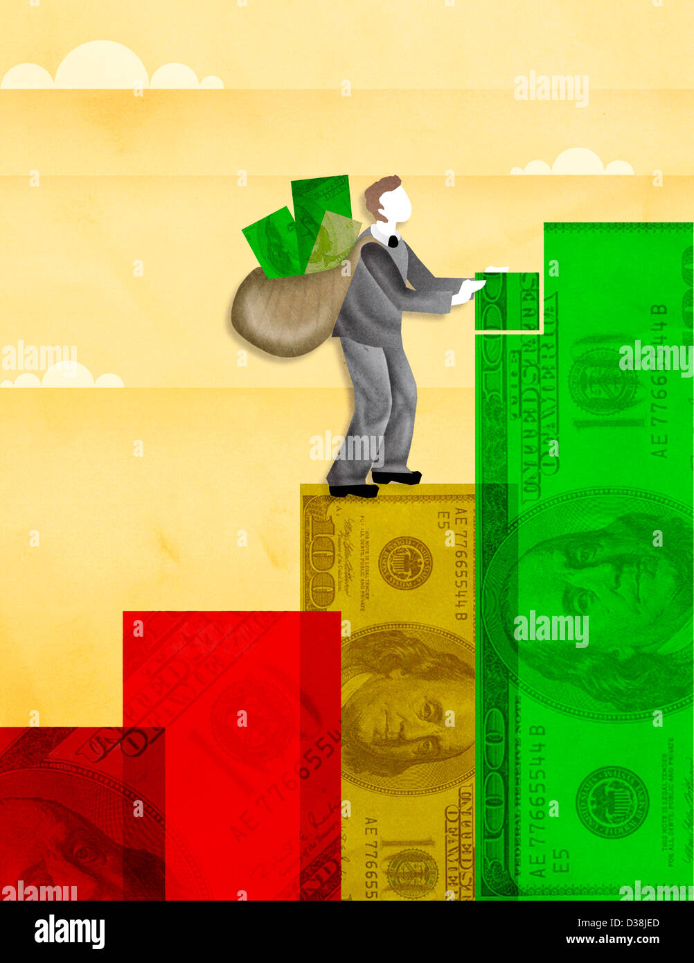 Illustrative representation showing recovery from recession Stock Photo ...