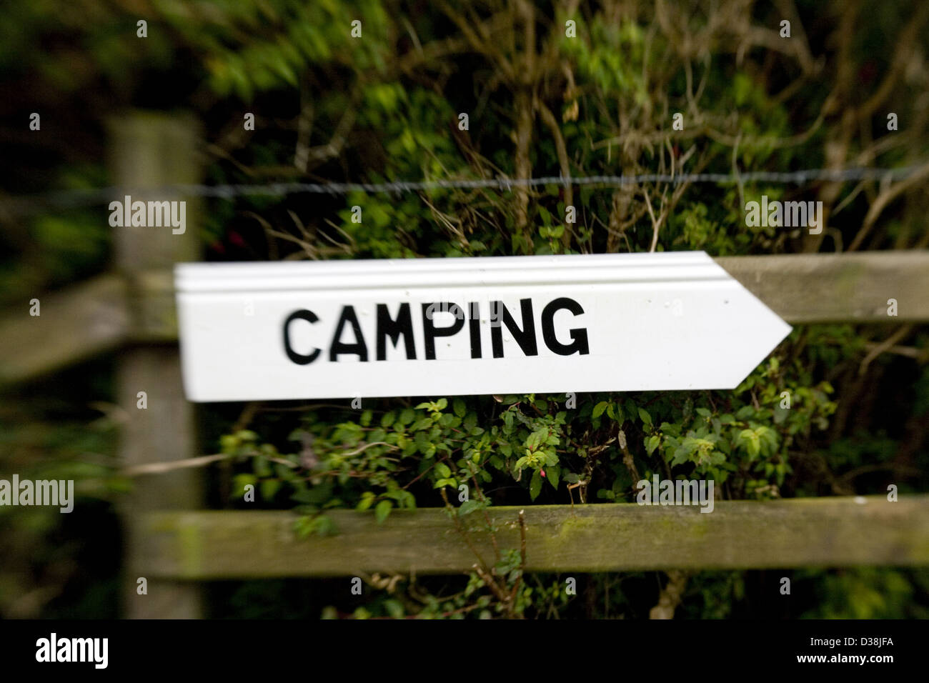 A camping sign Stock Photo - Alamy