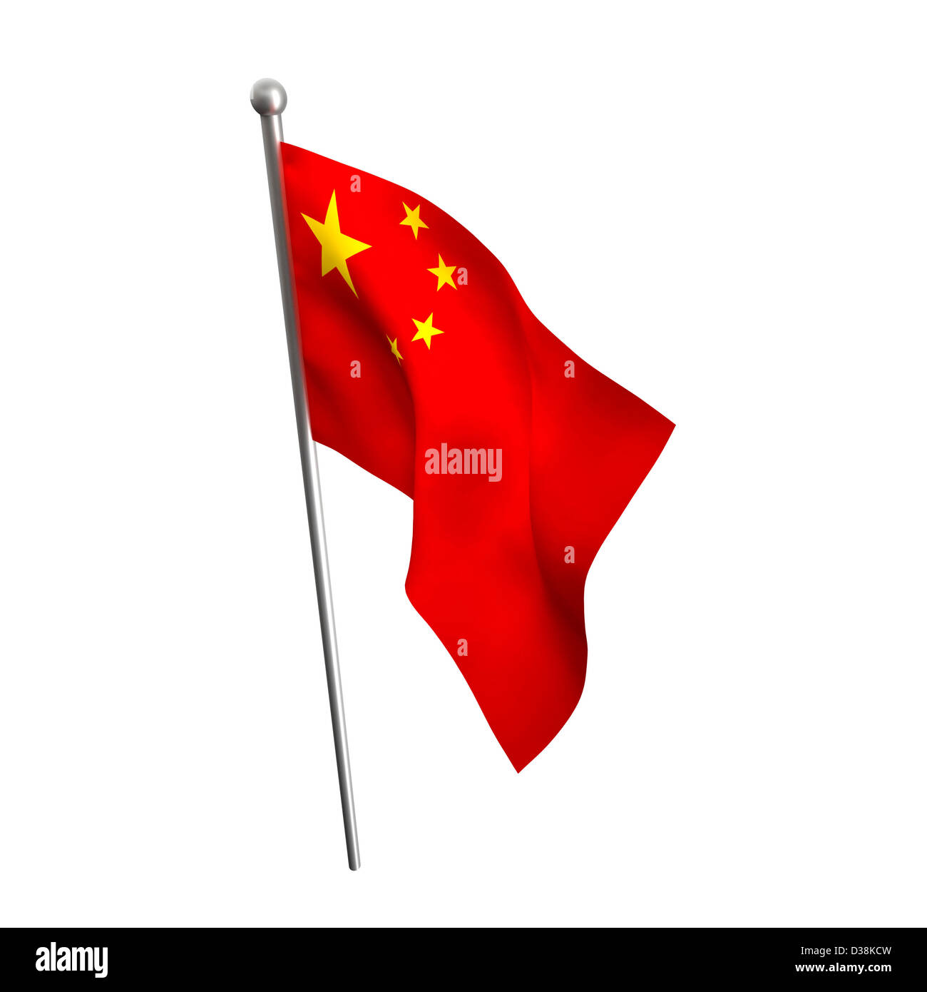 chinese flag isolated on white background Stock Photo - Alamy