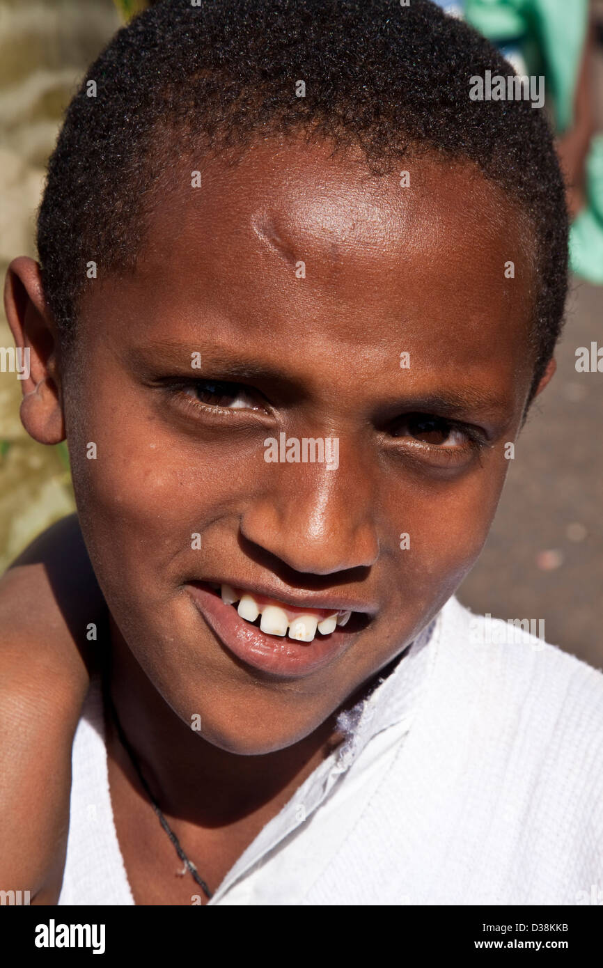 Smiling Ethiopian Boy, Gondar, Ethiopia Stock Photo - Alamy