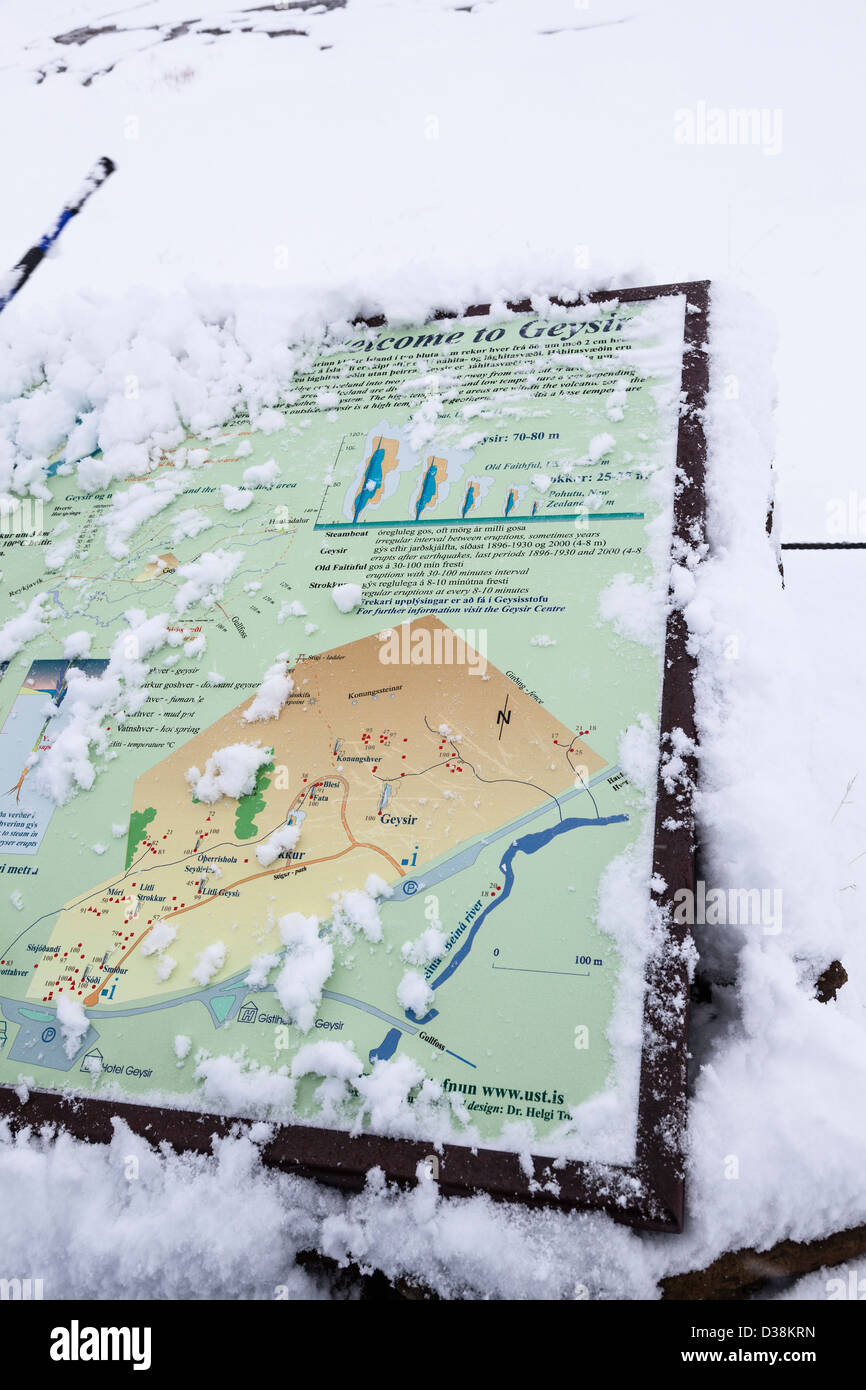 Iceland- Geysir map Stock Photo - Alamy