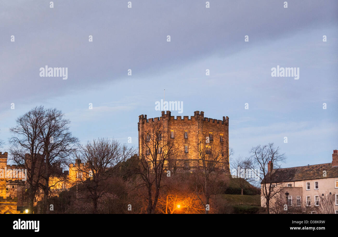 Durham Castle, Durham, England, UK in evening light - now a student ...
