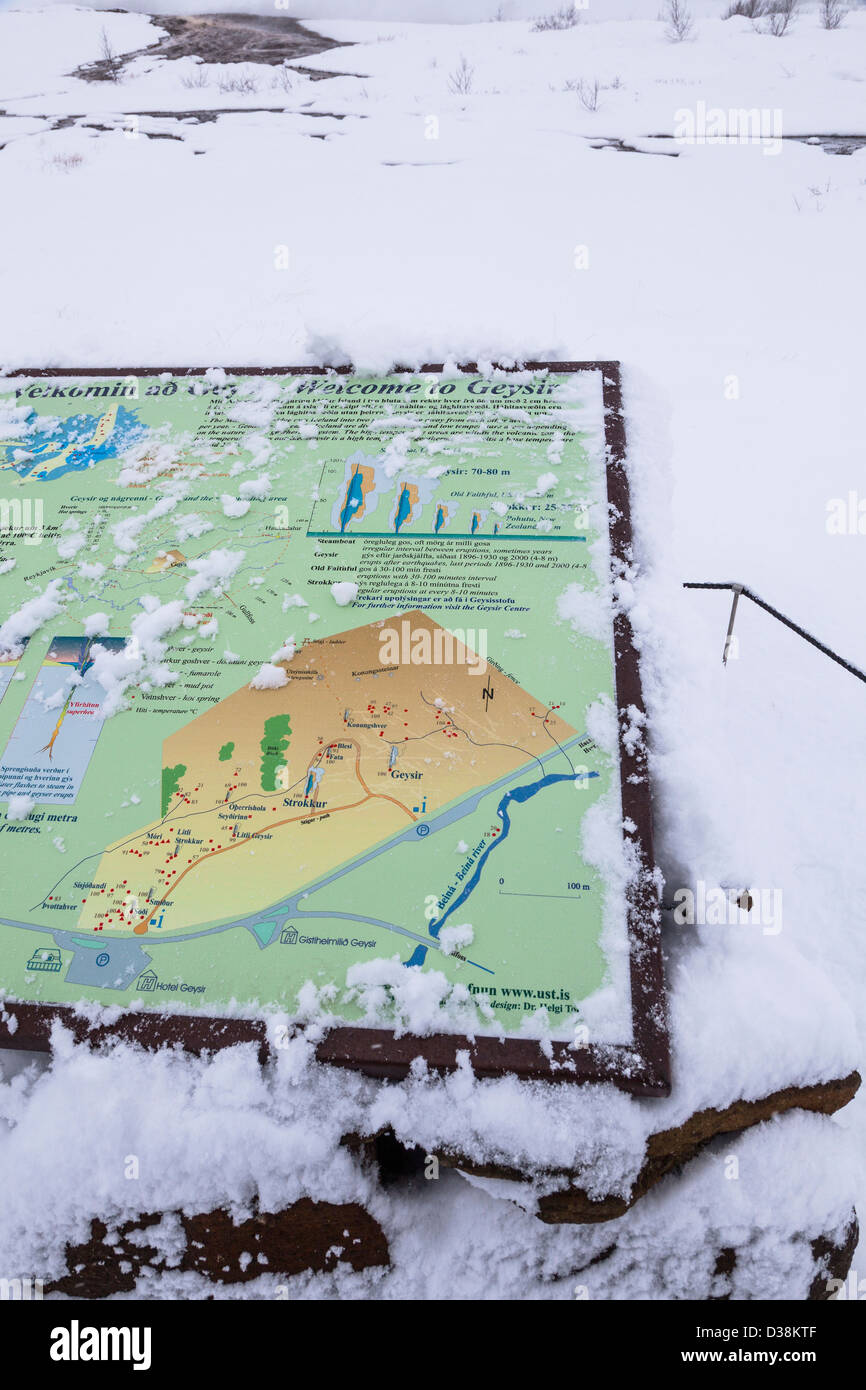 Iceland - Geysir map Stock Photo - Alamy