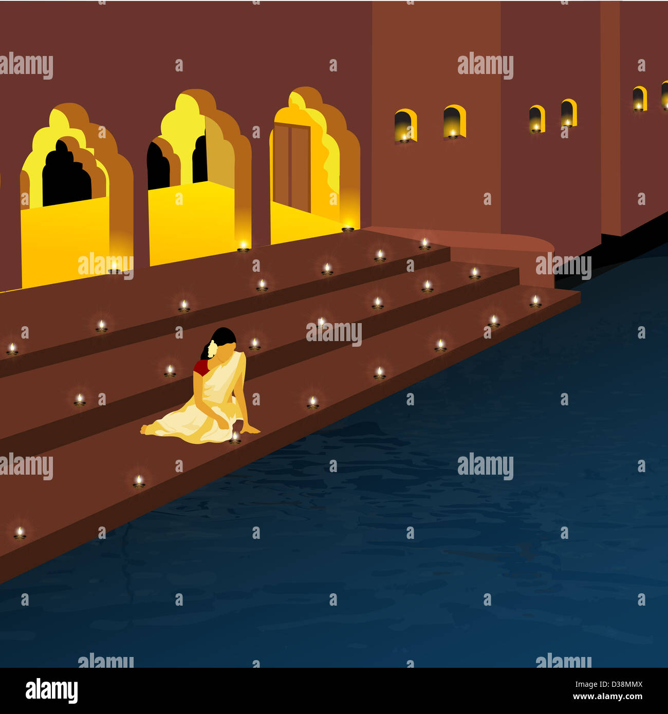 Illustration illuminated oil lamps hi-res stock photography and images ...