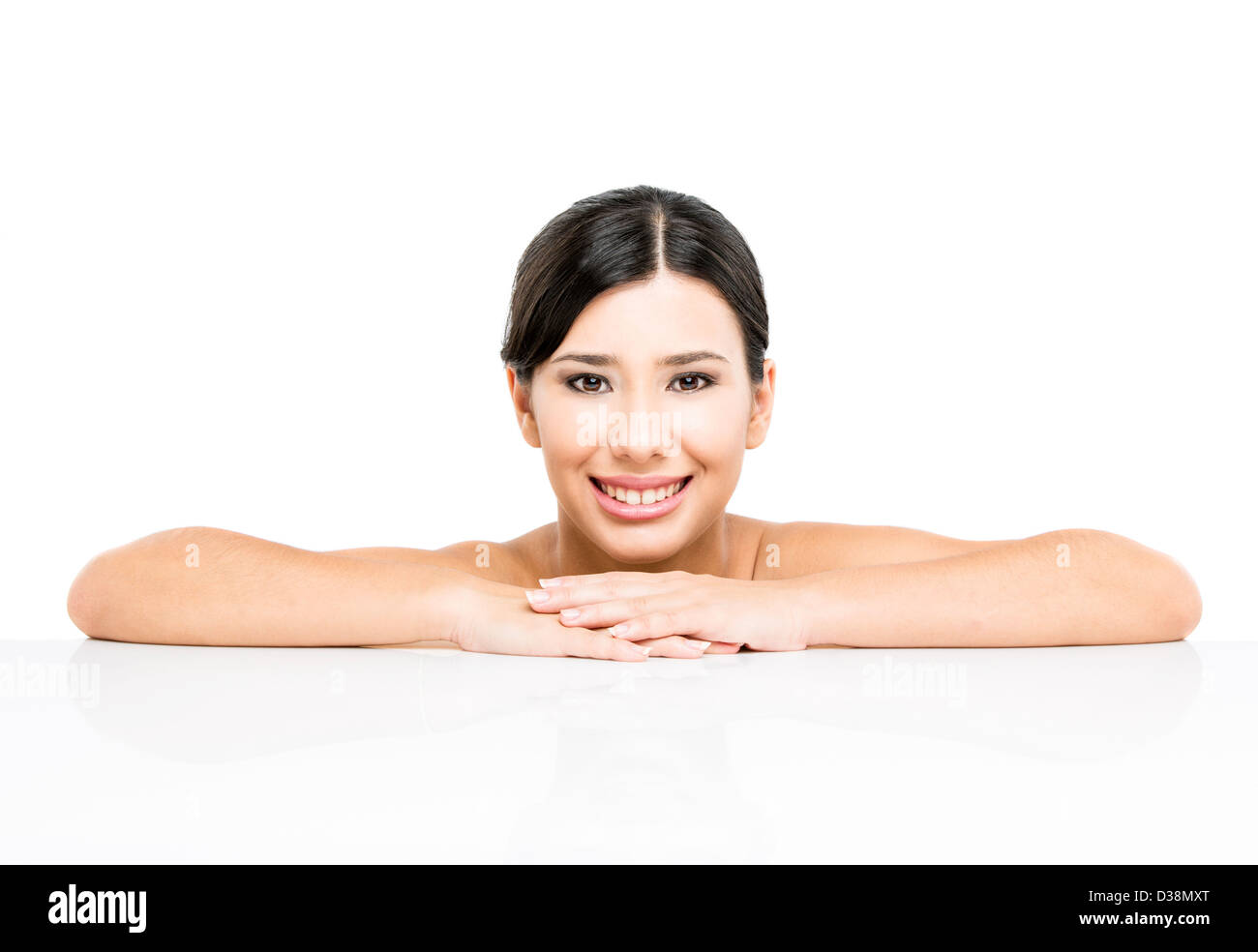 Chinese woman relaxing spa Cut Out Stock Images & Pictures - Alamy