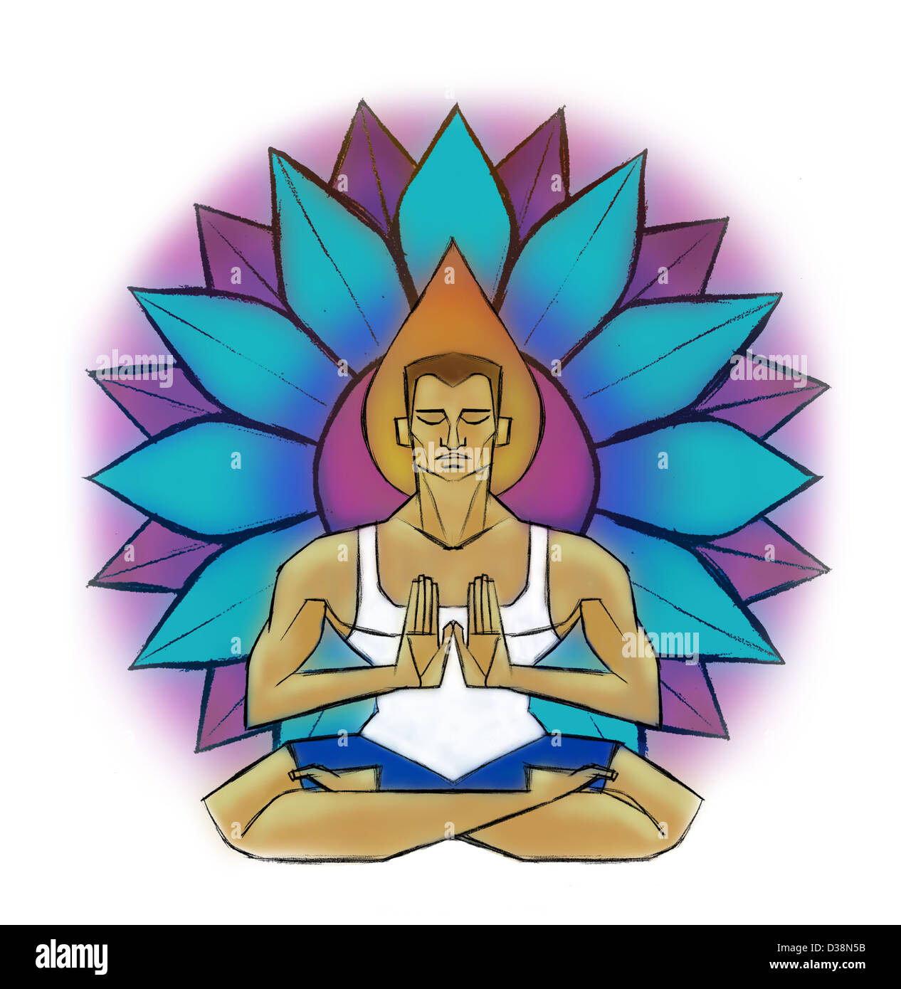 Vector yoga man Cut Out Stock Images & Pictures - Alamy