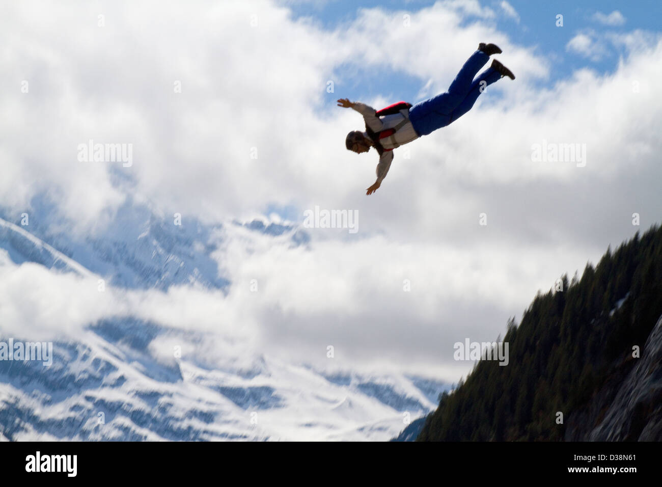 Man skydiving in rural landscape Stock Photo - Alamy