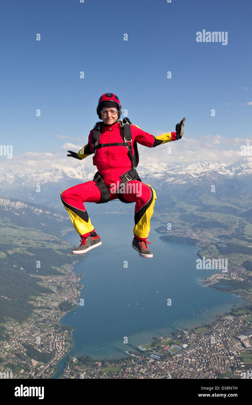Woman skydiving rural hi-res stock photography and images - Alamy