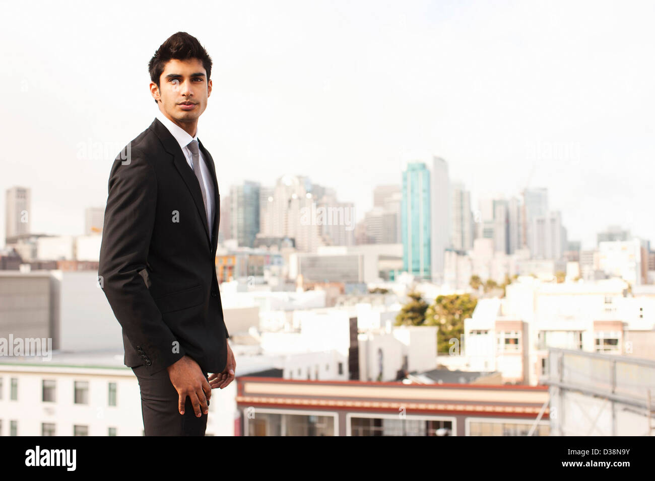 Horizontal image man overlooking city hi-res stock photography and ...