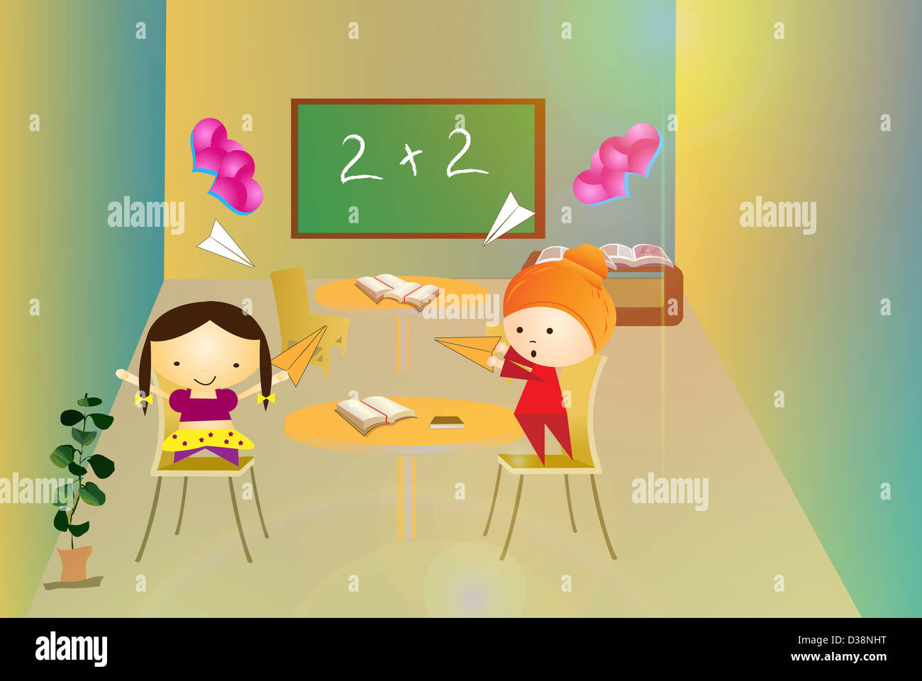 Students having fun in a classroom Stock Photo - Alamy