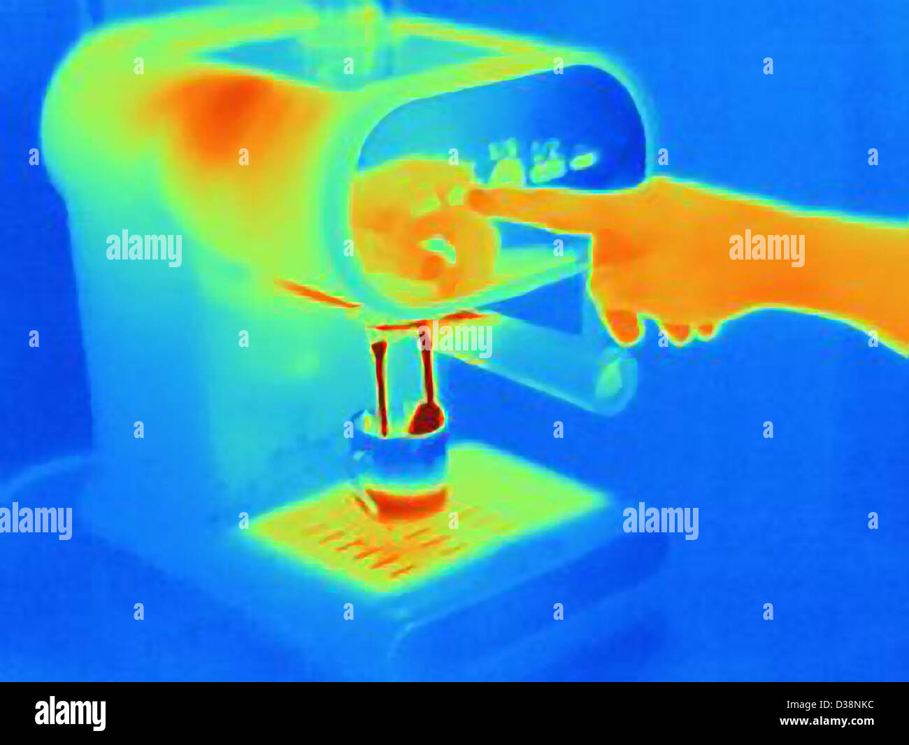 Thermal image of espresso machine Stock Photo - Alamy