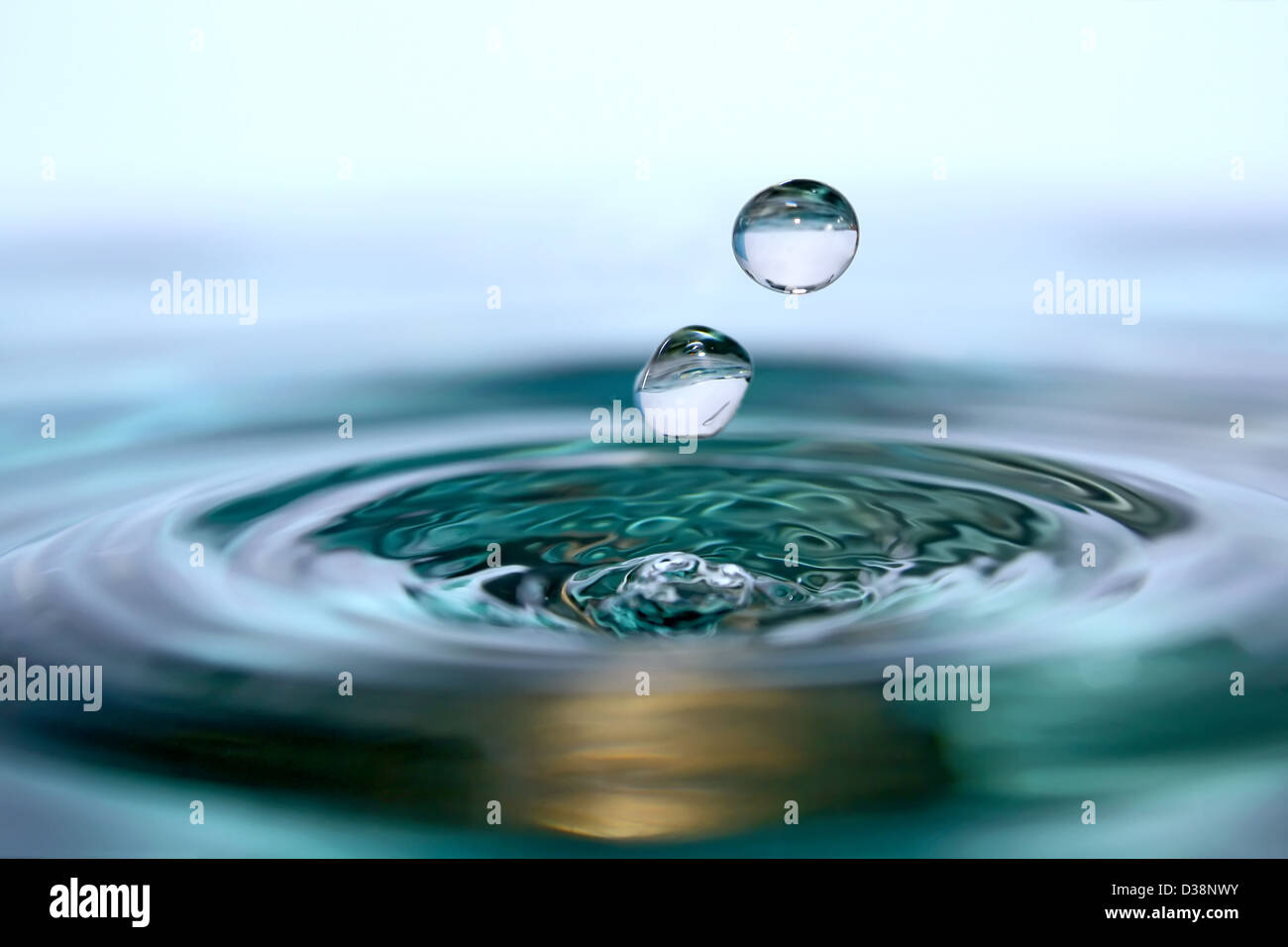 Splashed water drops. Fresh, blue water. Natural background Stock Photo ...