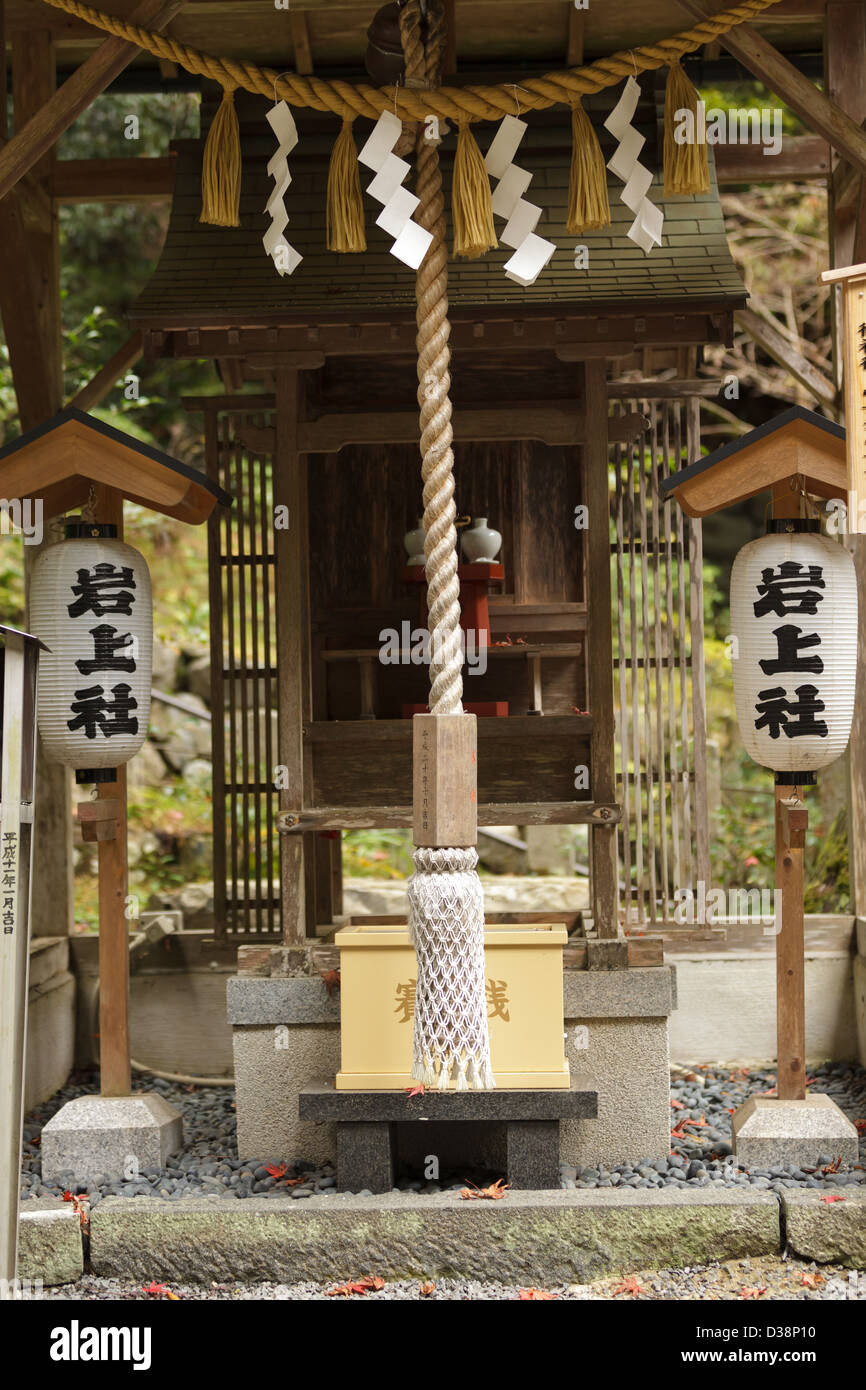 Japanese buddhist wooden altar outside in a Kyoto park, Japan Stock ...
