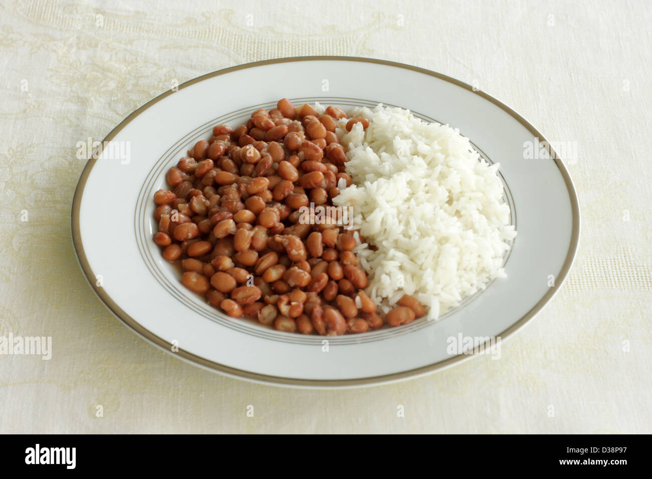 Plate with rice and beans, a typical brazilian food Stock Photo - Alamy