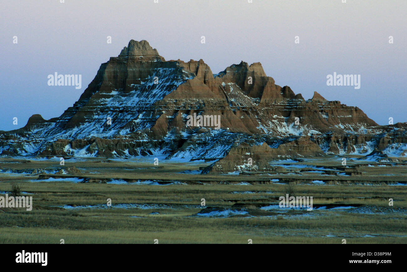 Snow on the Badlands Stock Photo - Alamy