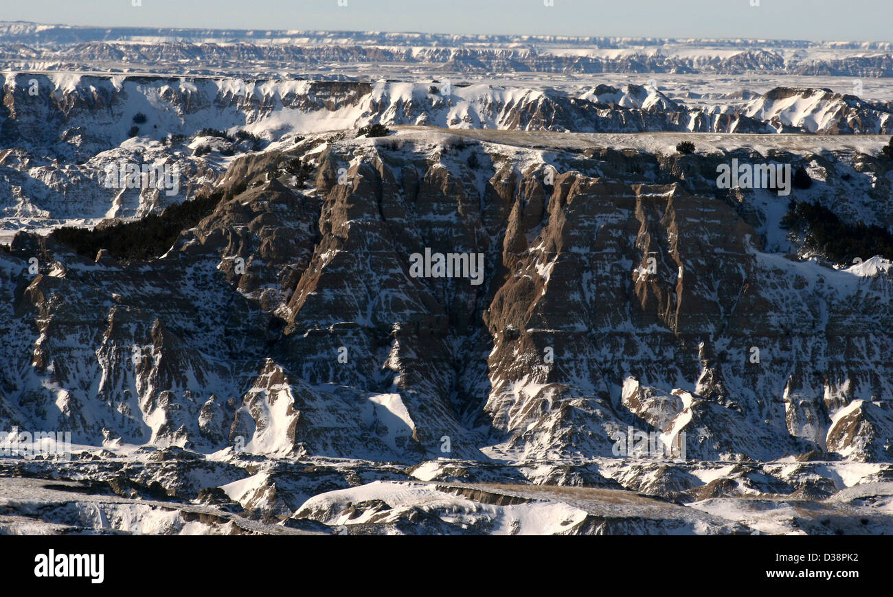 Badlands National Park in South Dakota offers a stunning winter ...
