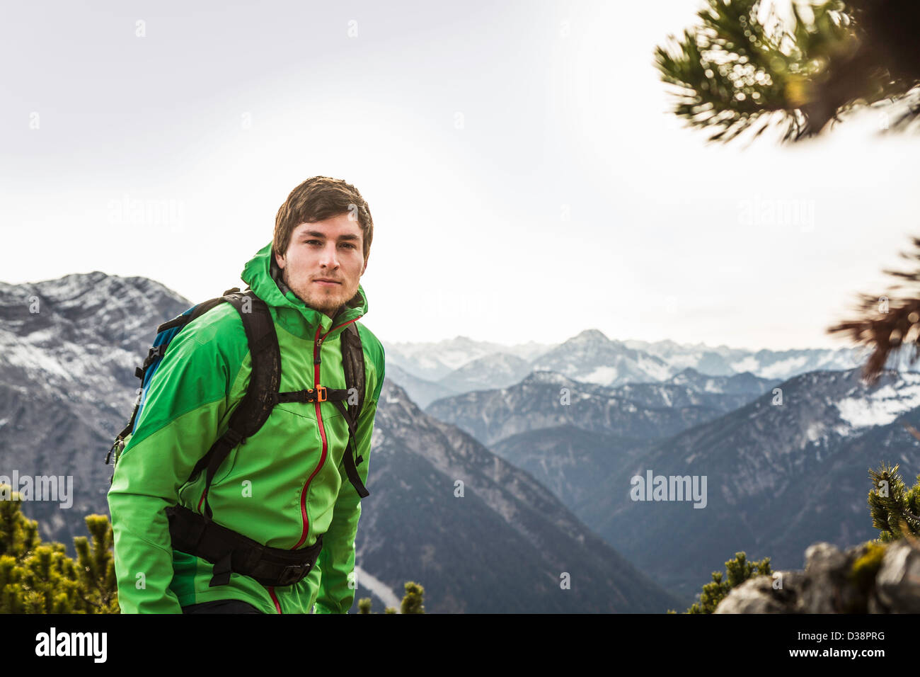 Man hiking in rural landscape Stock Photo - Alamy