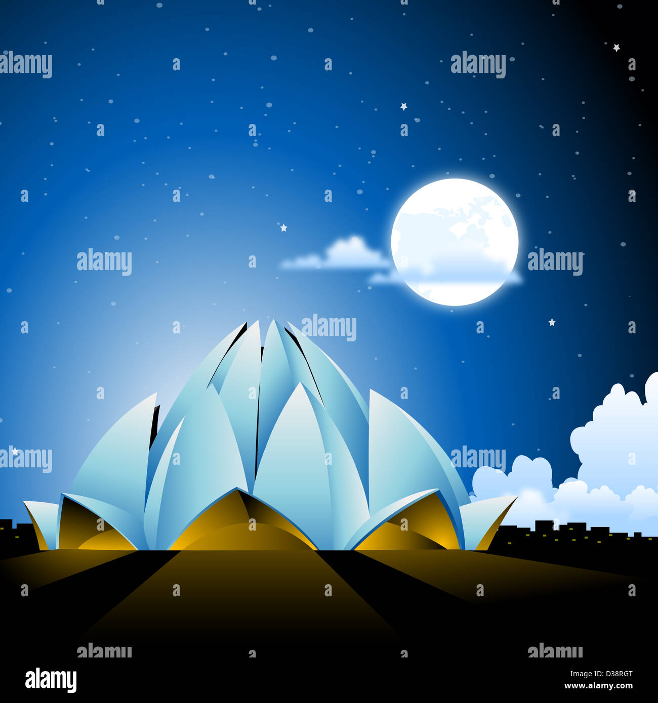 Indian lotus temple hi-res stock photography and images - Alamy