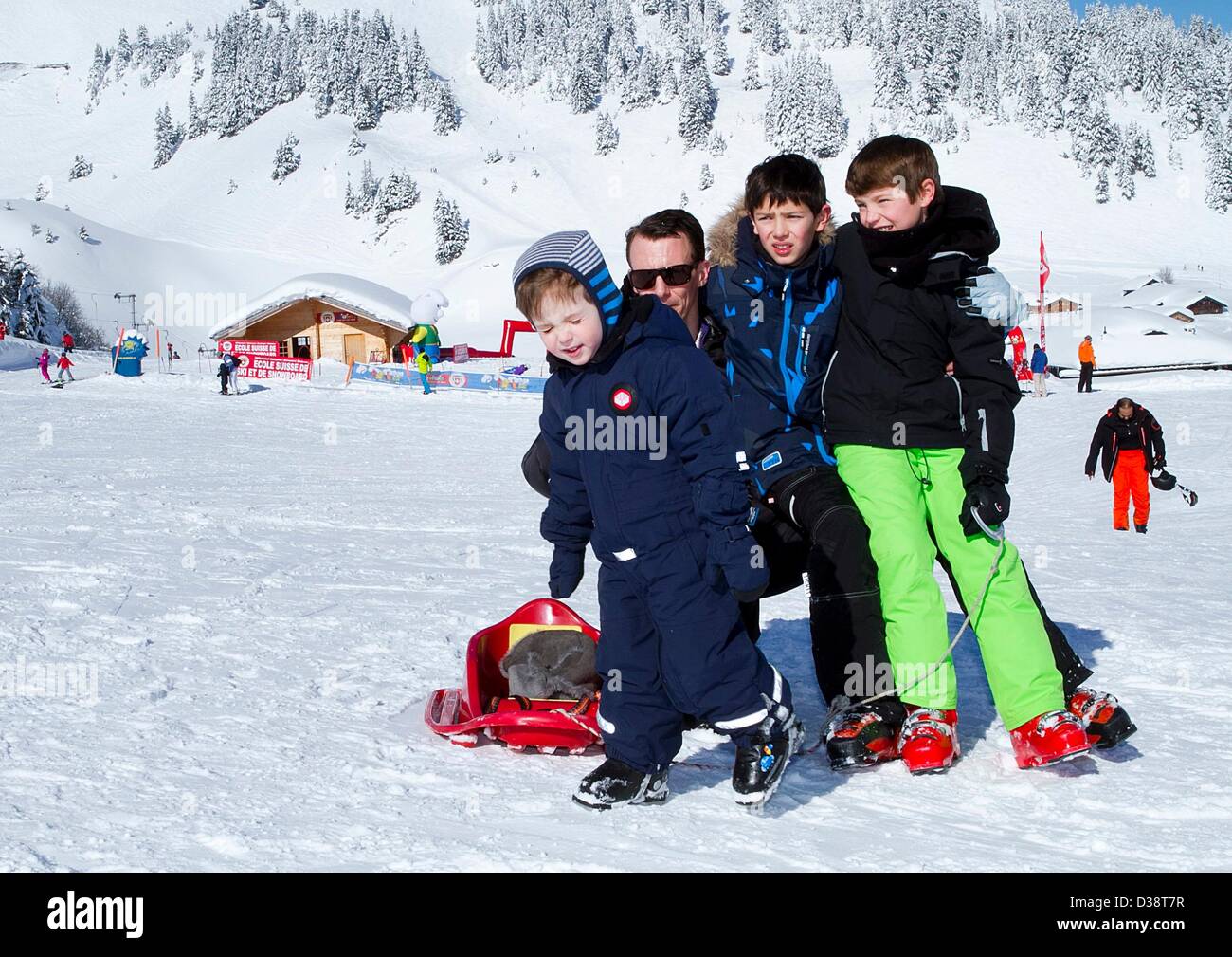 Prince Joachim of Denmark pose with his sons (L-R) Prince Henrik ...