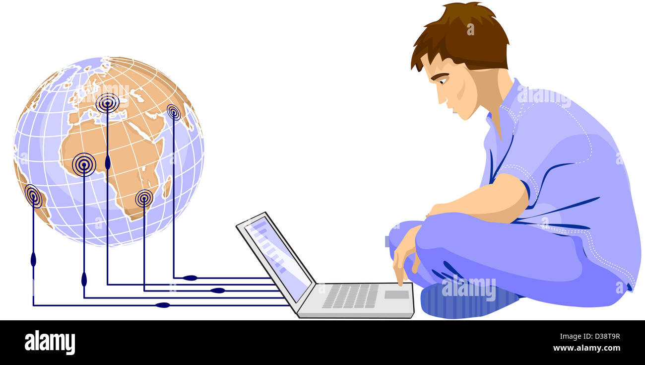 Man using internet Stock Photo - Alamy