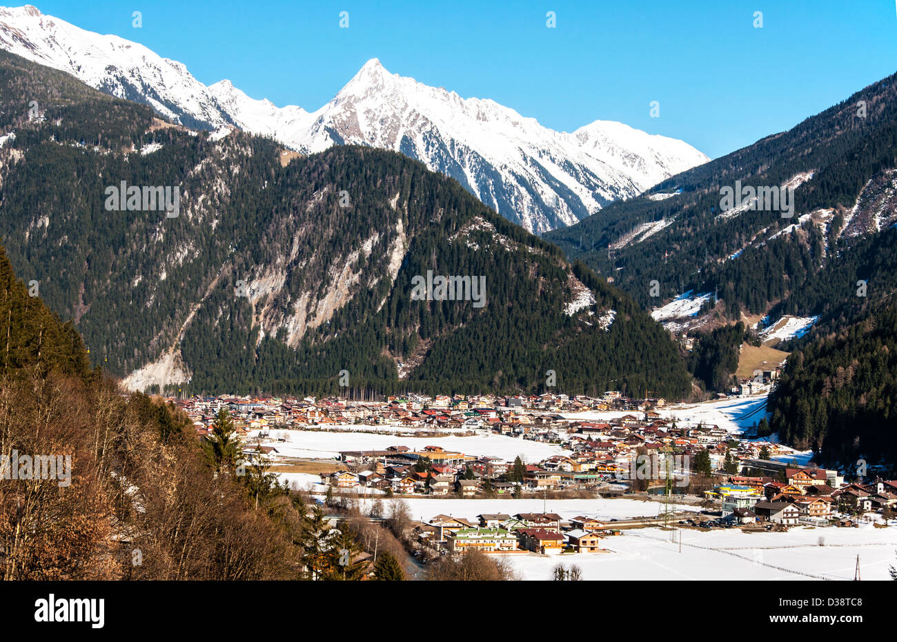 Mayrhofen ski resort in Zillertal Alps in Austria Stock Photo - Alamy