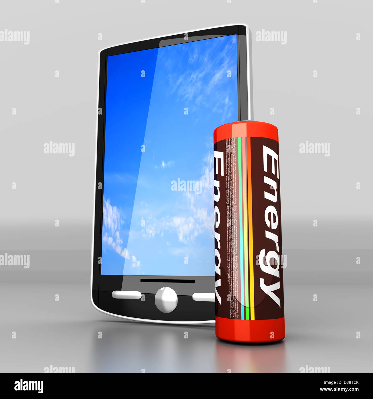 A generic Smartphone with a Battery. 3D rendered illustration Stock ...