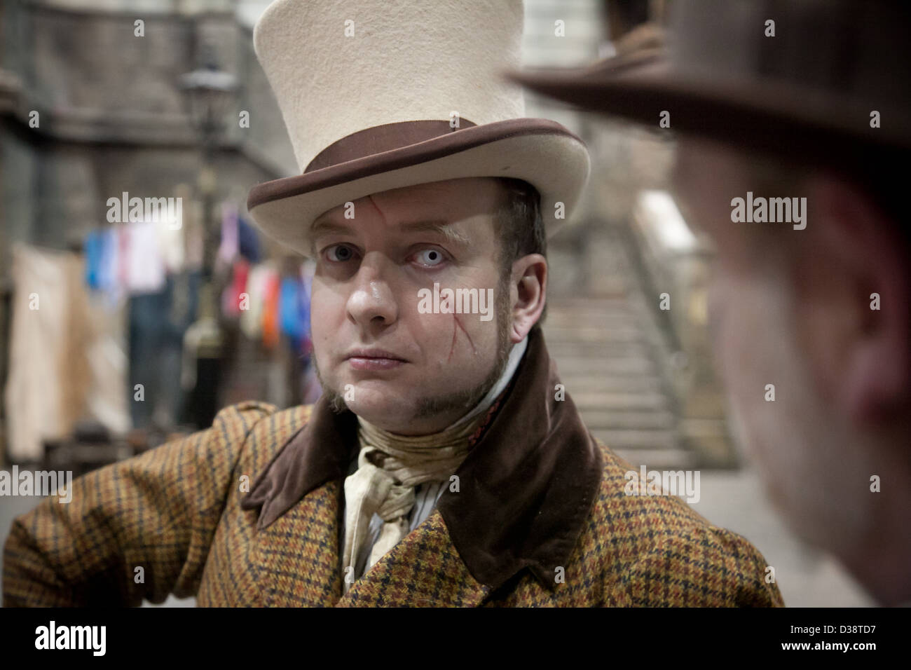 Actors portraying Victorian Dickensian characters at Dickens World in ...