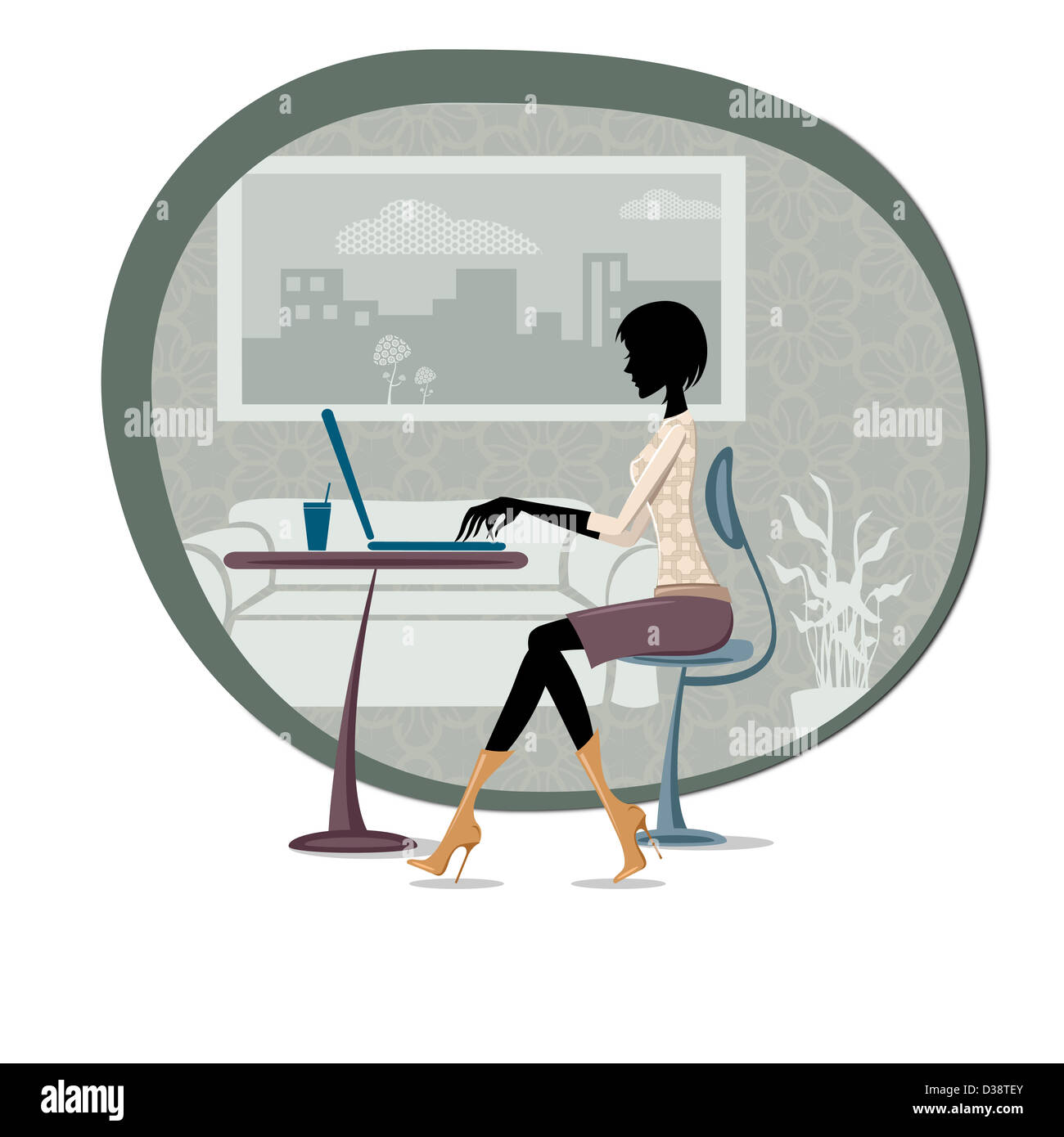 Profile view businesswoman Cut Out Stock Images & Pictures - Alamy