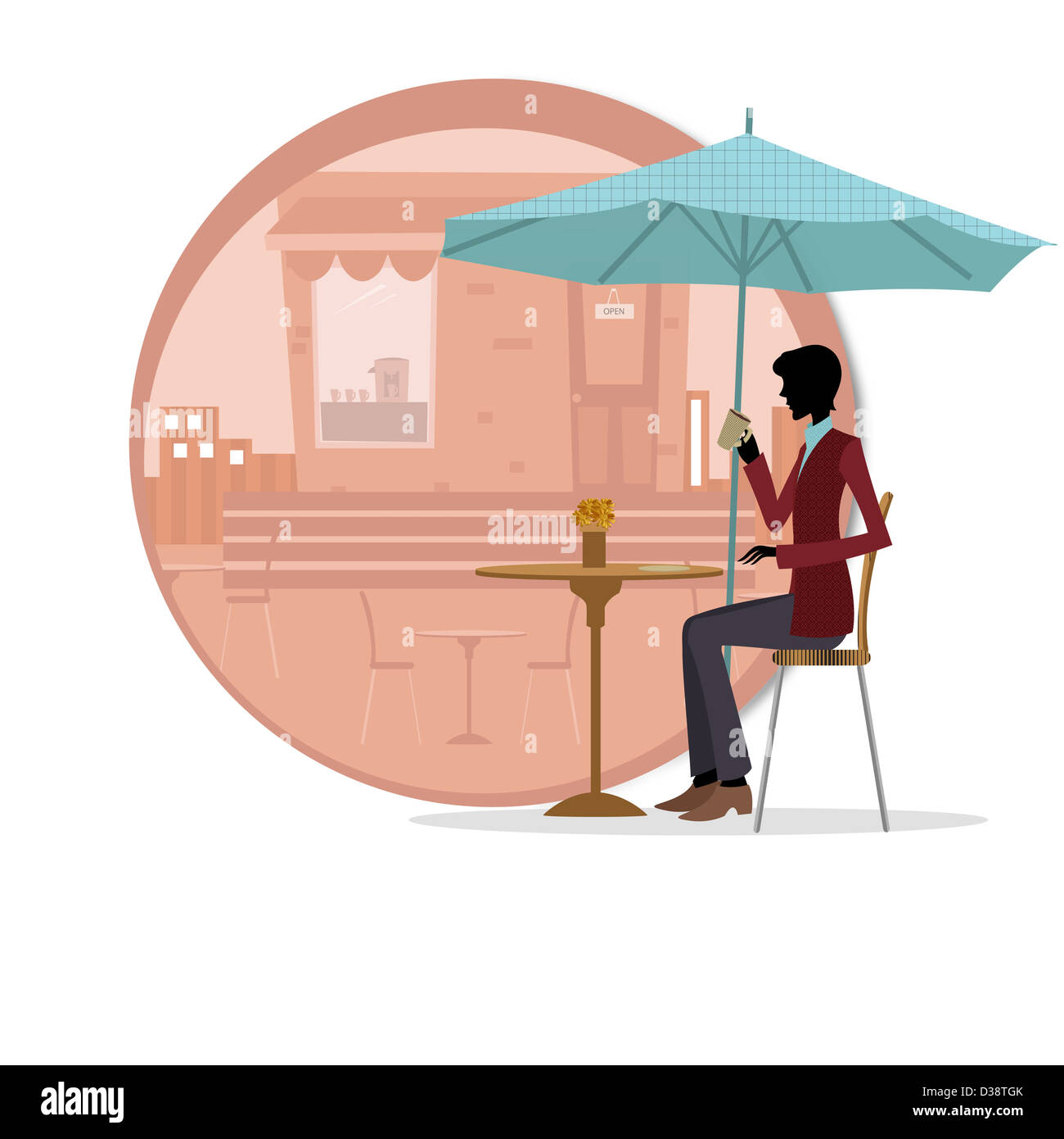 Umbrella cafe Cut Out Stock Images & Pictures - Alamy