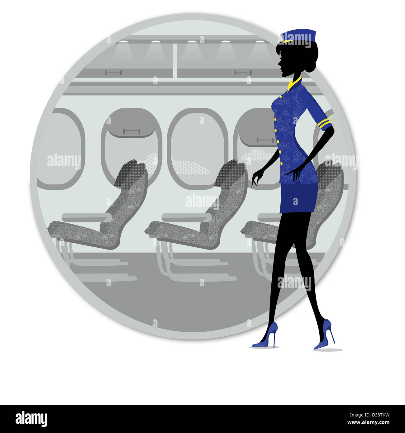 Interior in airplane Cut Out Stock Images & Pictures - Alamy