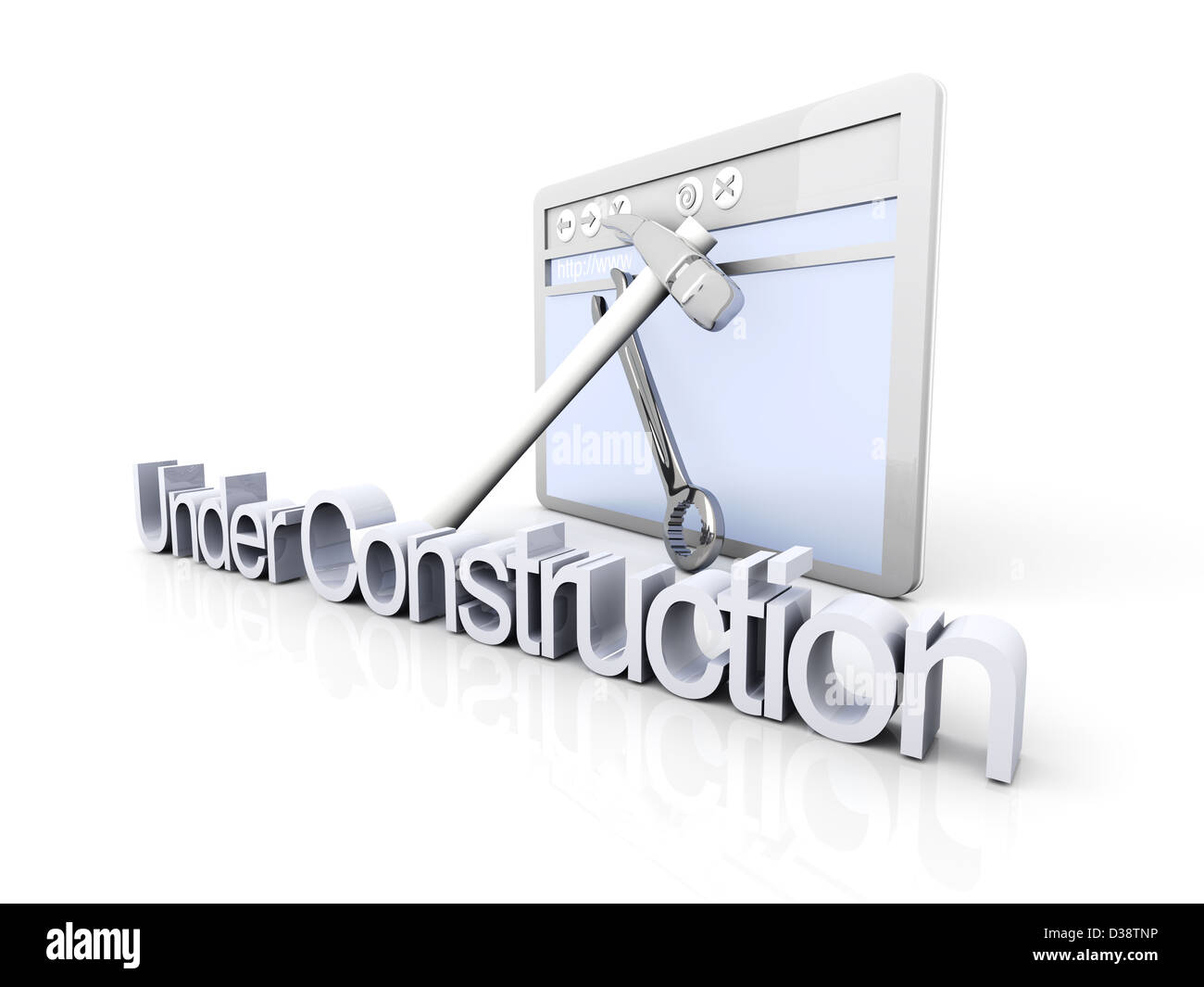 3D Illustration. Website is under construction. Isolated on white Stock ...