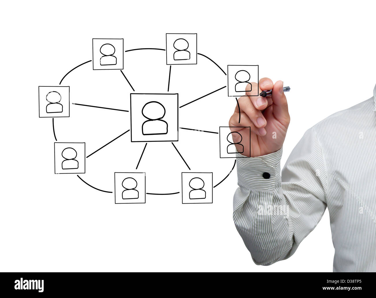 Drawing social network structure in a whiteboard Stock Photo - Alamy