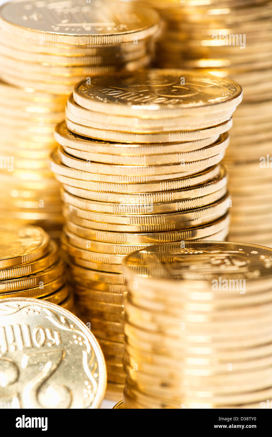 The golden coins close up background Stock Photo - Alamy