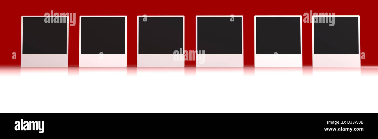 3D Illustration. Classic picture frames of instant image cameras Stock ...